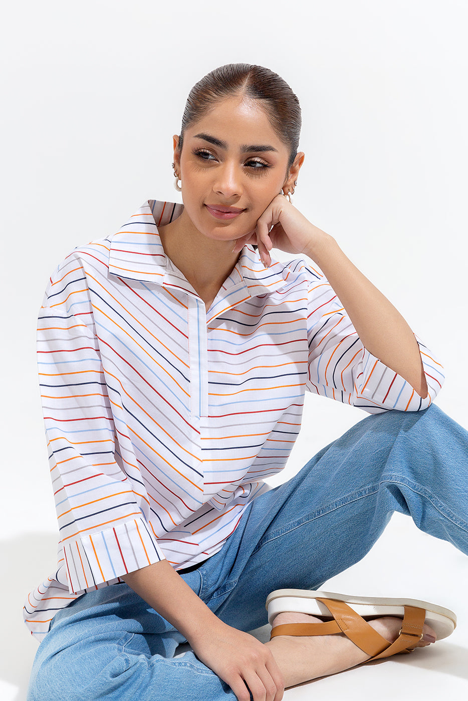MULTI COLOR STRIPED COLLAR SHIRT – BEECHTREE