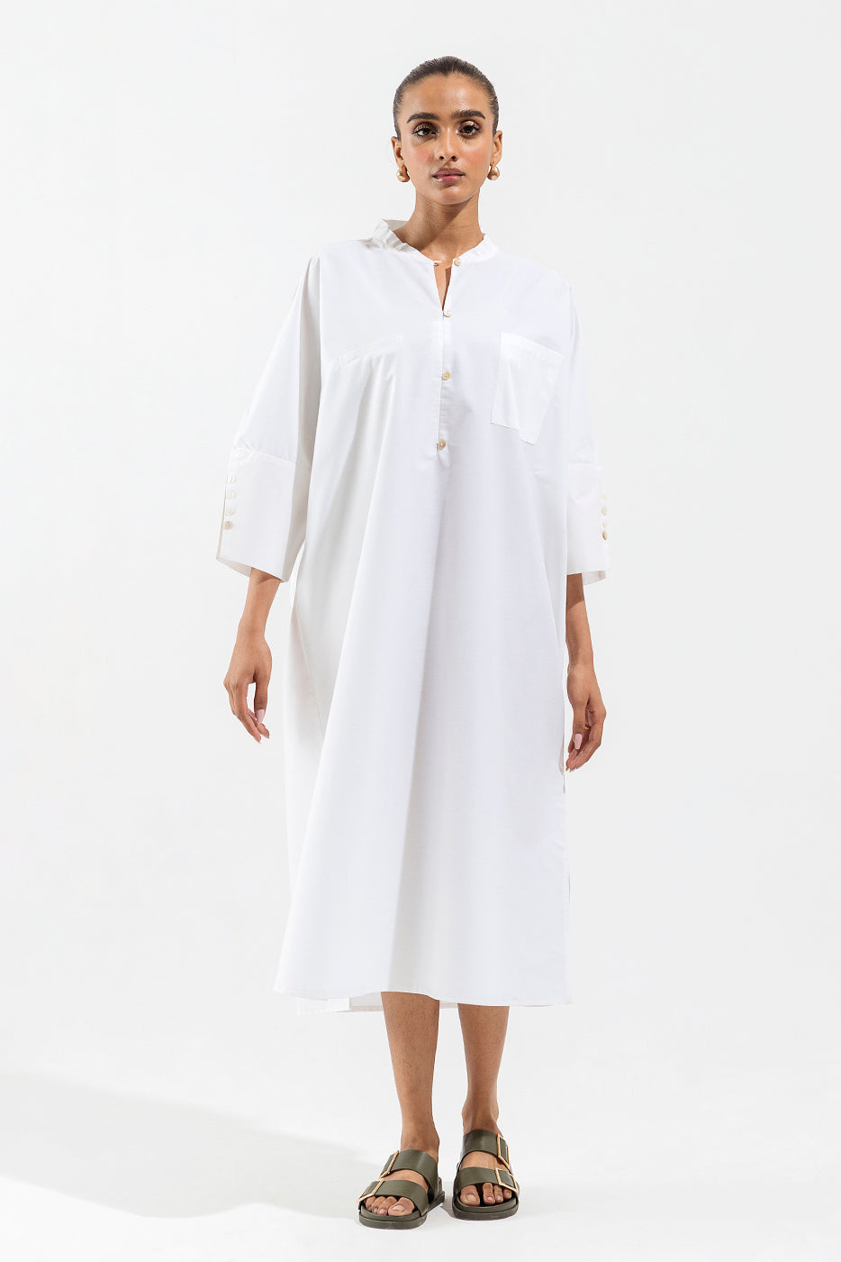 WHITE COLLARED LONG TUNIC – BEECHTREE
