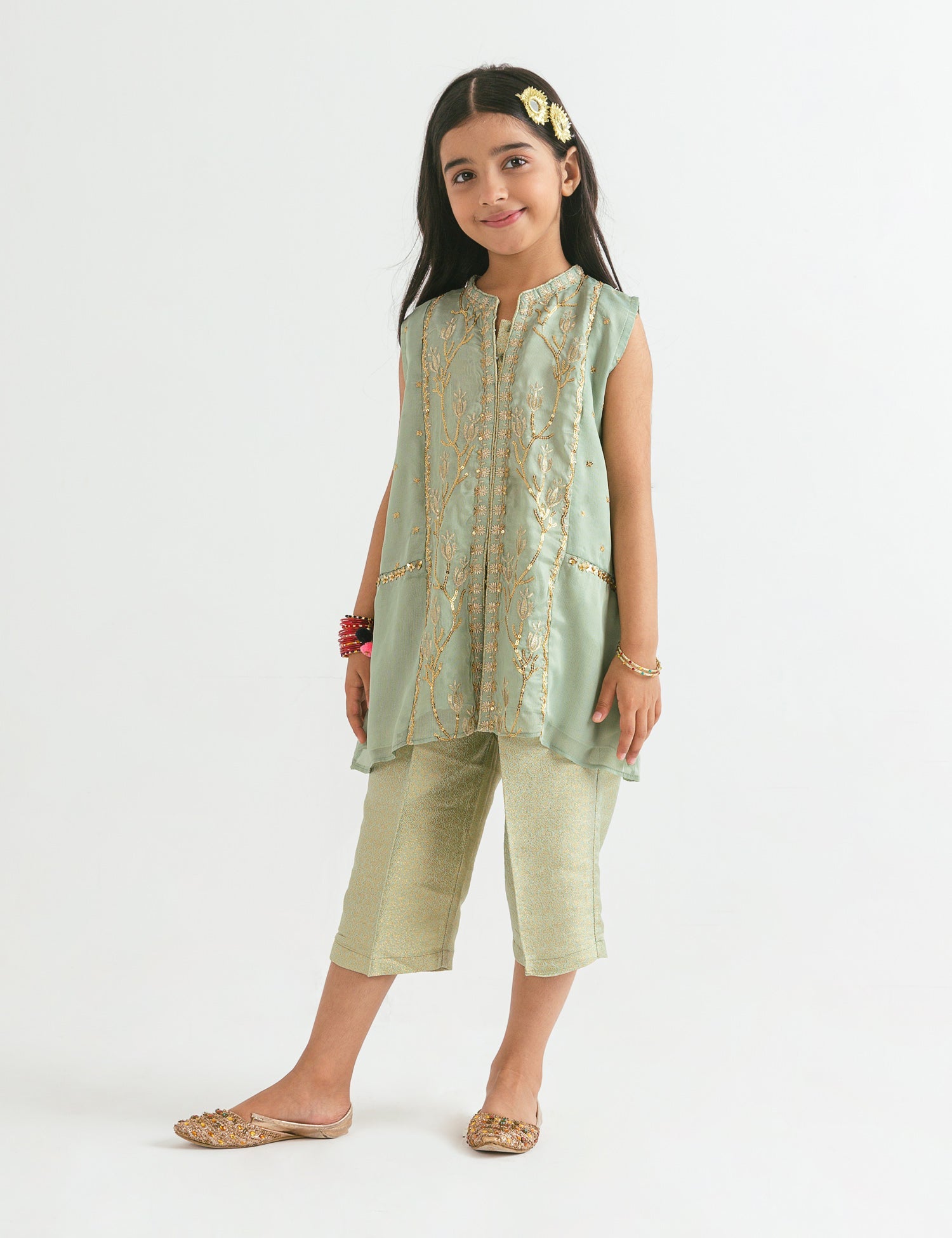 2 PIECE S/LESS POCKETS Embroidered SET – BEECHTREE