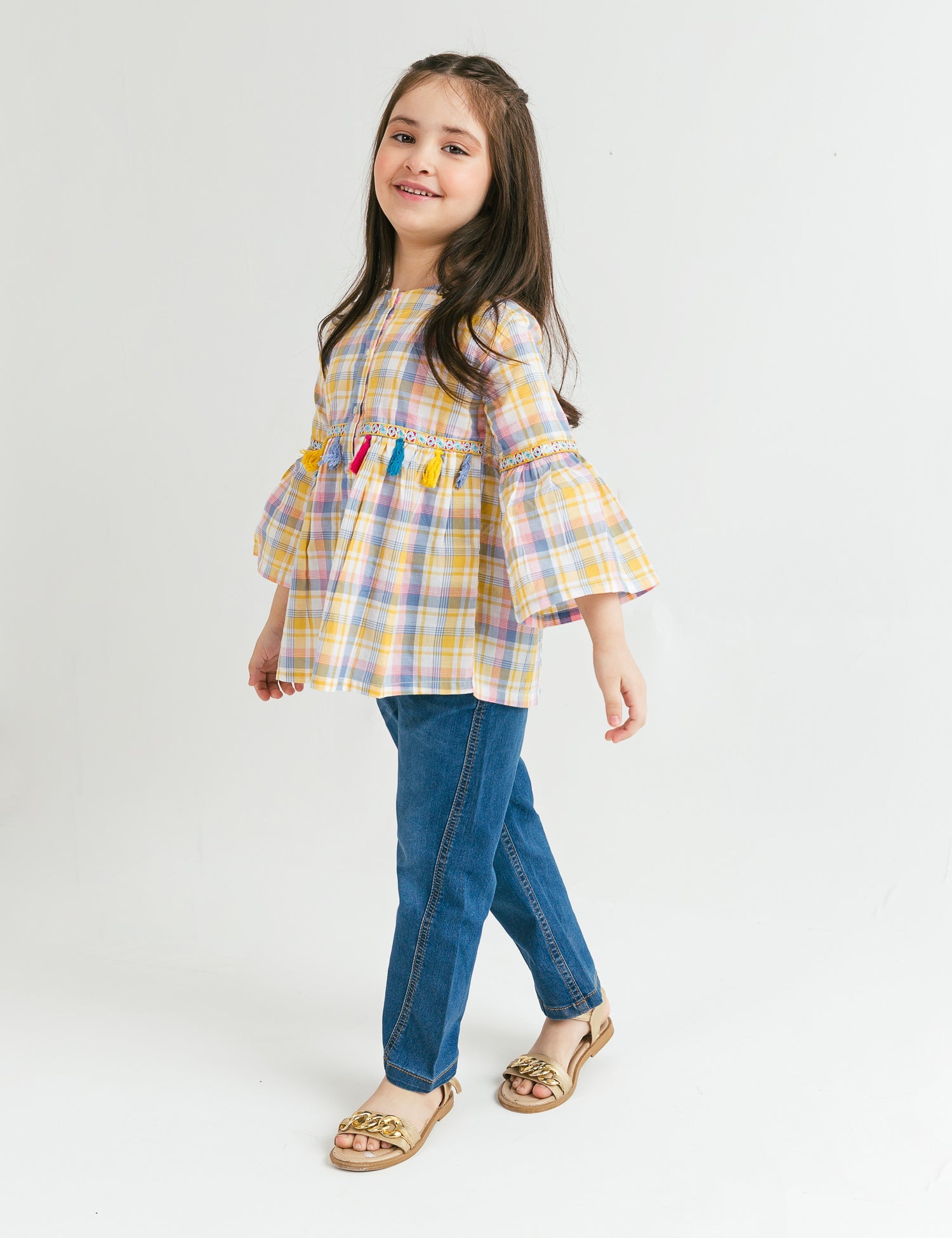 Checkered Embroidered Top – BEECHTREE
