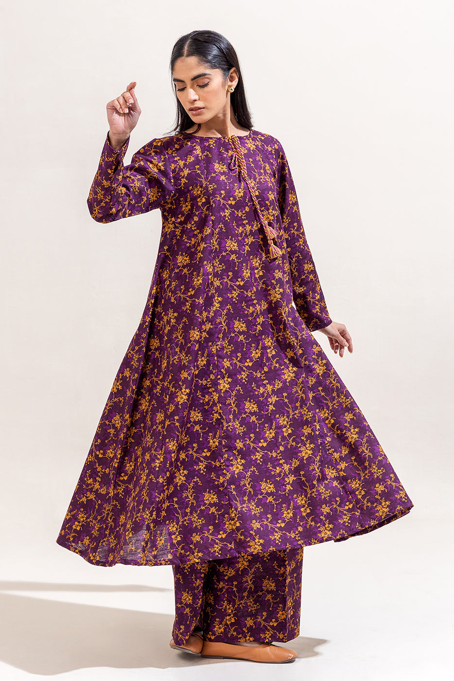 2 PIECE PRINTED KHADDAR SUIT-VINTAGE GLOW (UNSTITCHED) – BEECHTREE