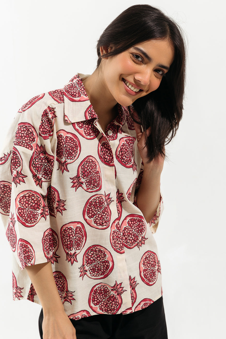 Women Absolute Pomegranate Screen Printed Top - 2000000217231 – BEECHTREE