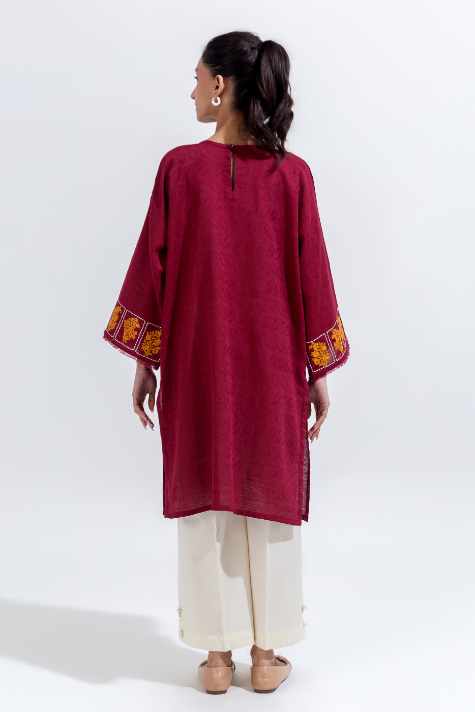 EMBROIDERED KHADDAR JACQUARD SHIRT (PRET) – BEECHTREE