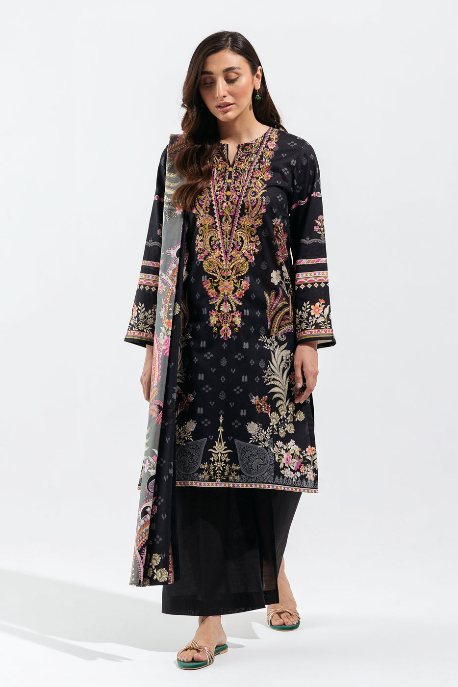 3 PIECE - PRINTED LAWN SUIT - ONYX WILT – BEECHTREE