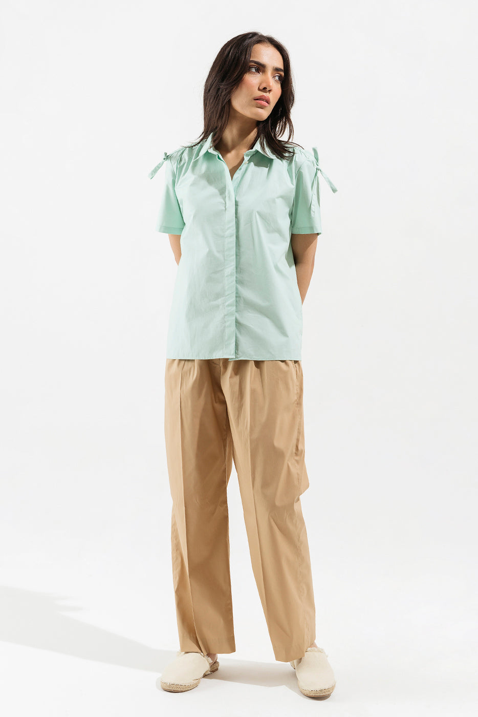 ICE GREEN BUTTON DOWN TOP – BEECHTREE
