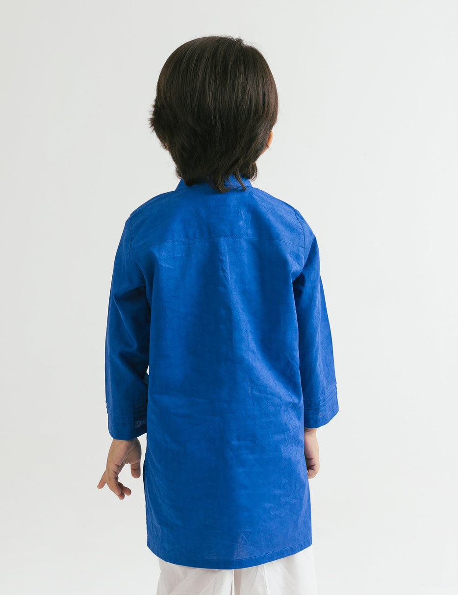 BLOCK PRINTED JACQUARD KURTA – BEECHTREE