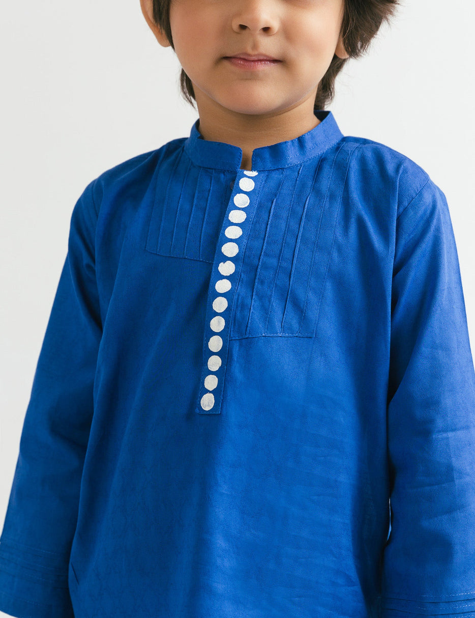 BLOCK PRINTED JACQUARD KURTA – BEECHTREE