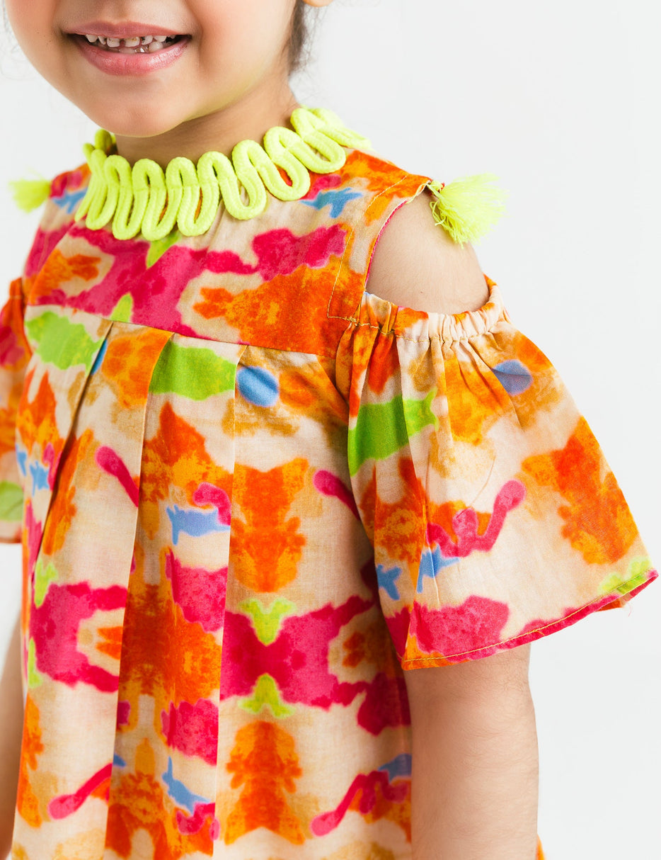 COLD SHOULDER DIGITAL PRINTED TUNIC – BEECHTREE