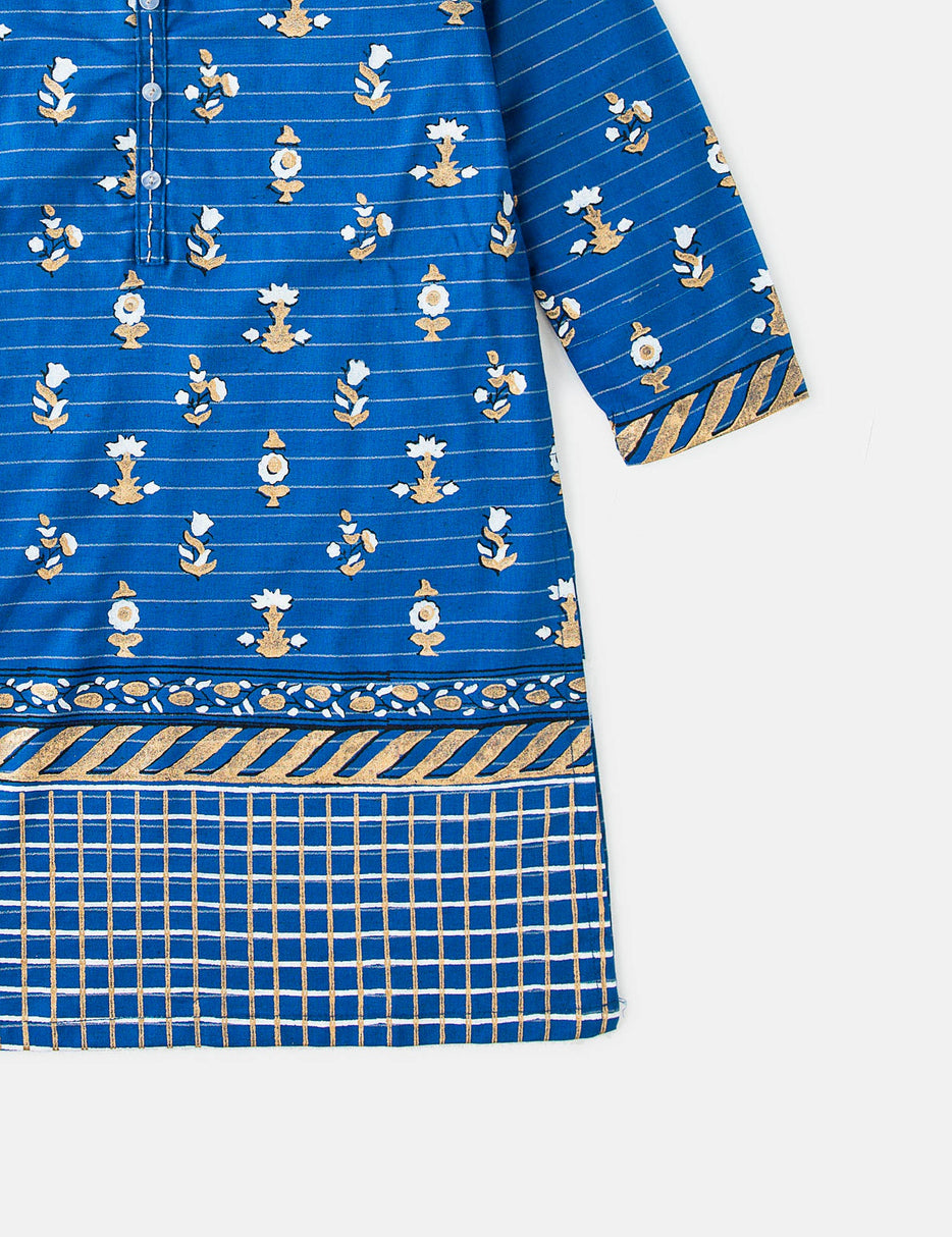All over block printed kurta – BEECHTREE