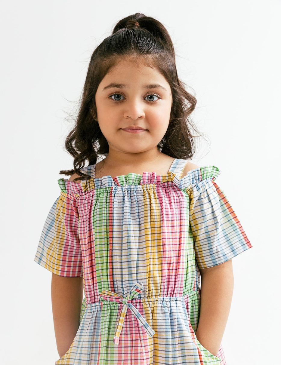 Striped Off Shoulder Dress – BEECHTREE