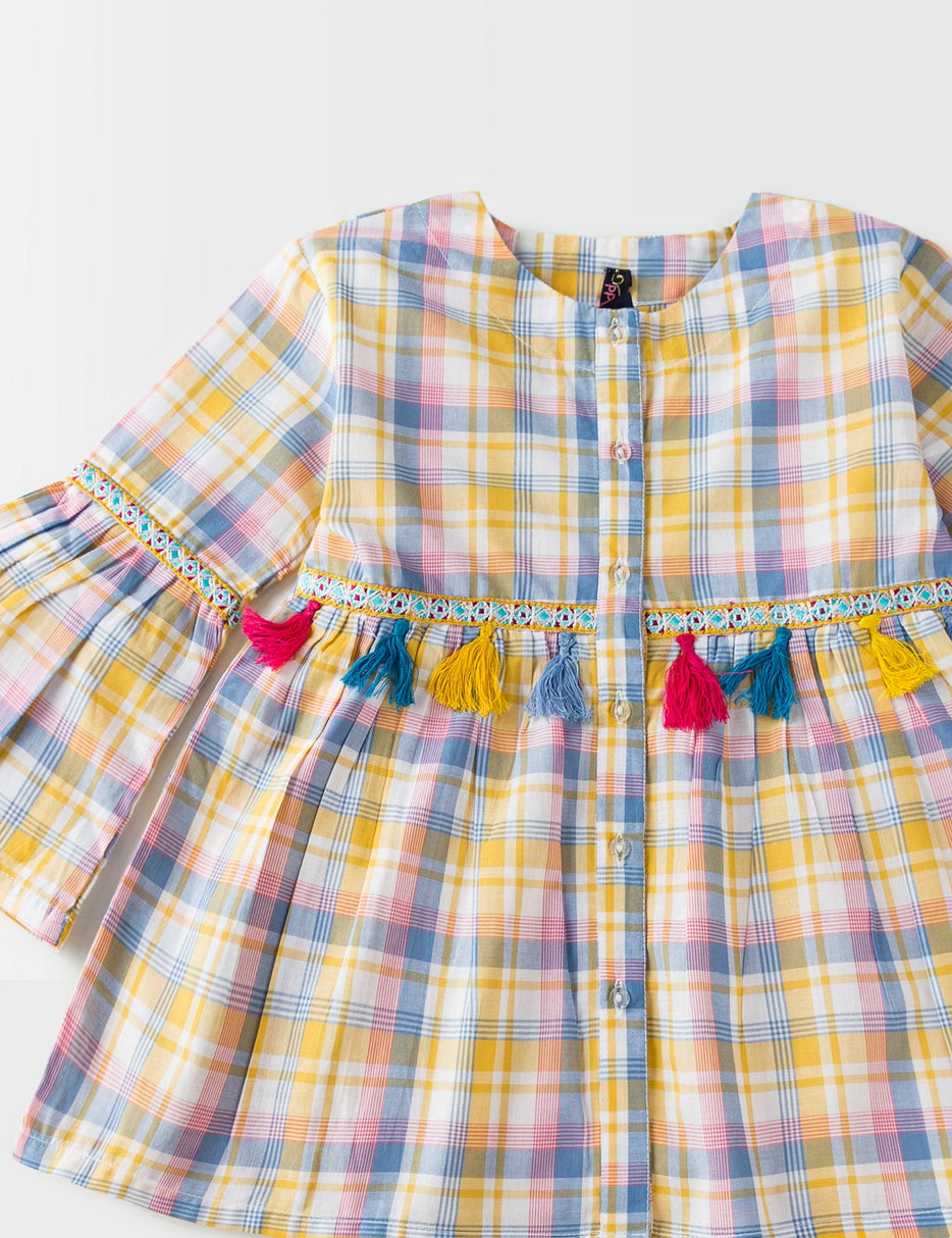 Checkered Embroidered Top – BEECHTREE