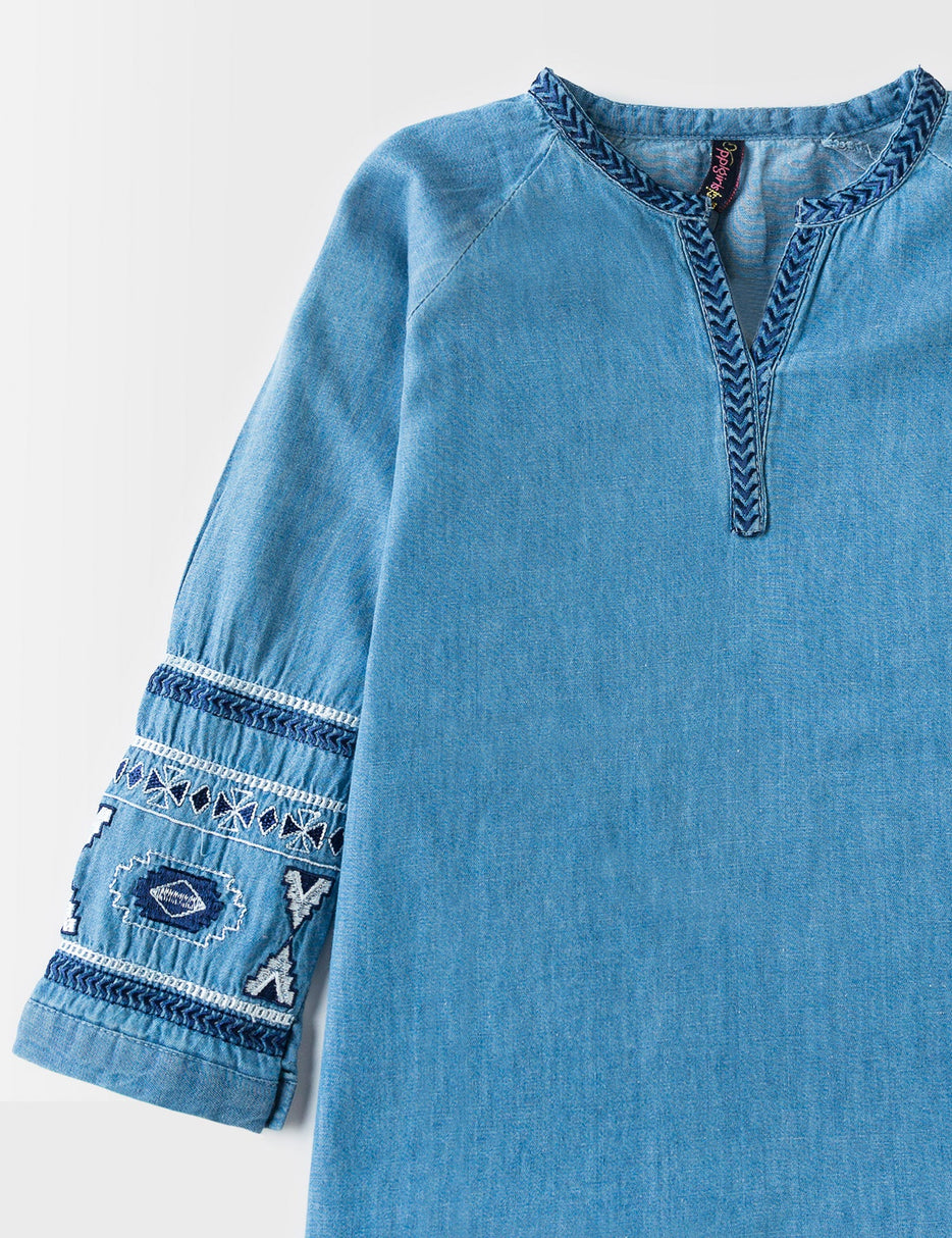 Embroideredroiderd Long Top – BEECHTREE