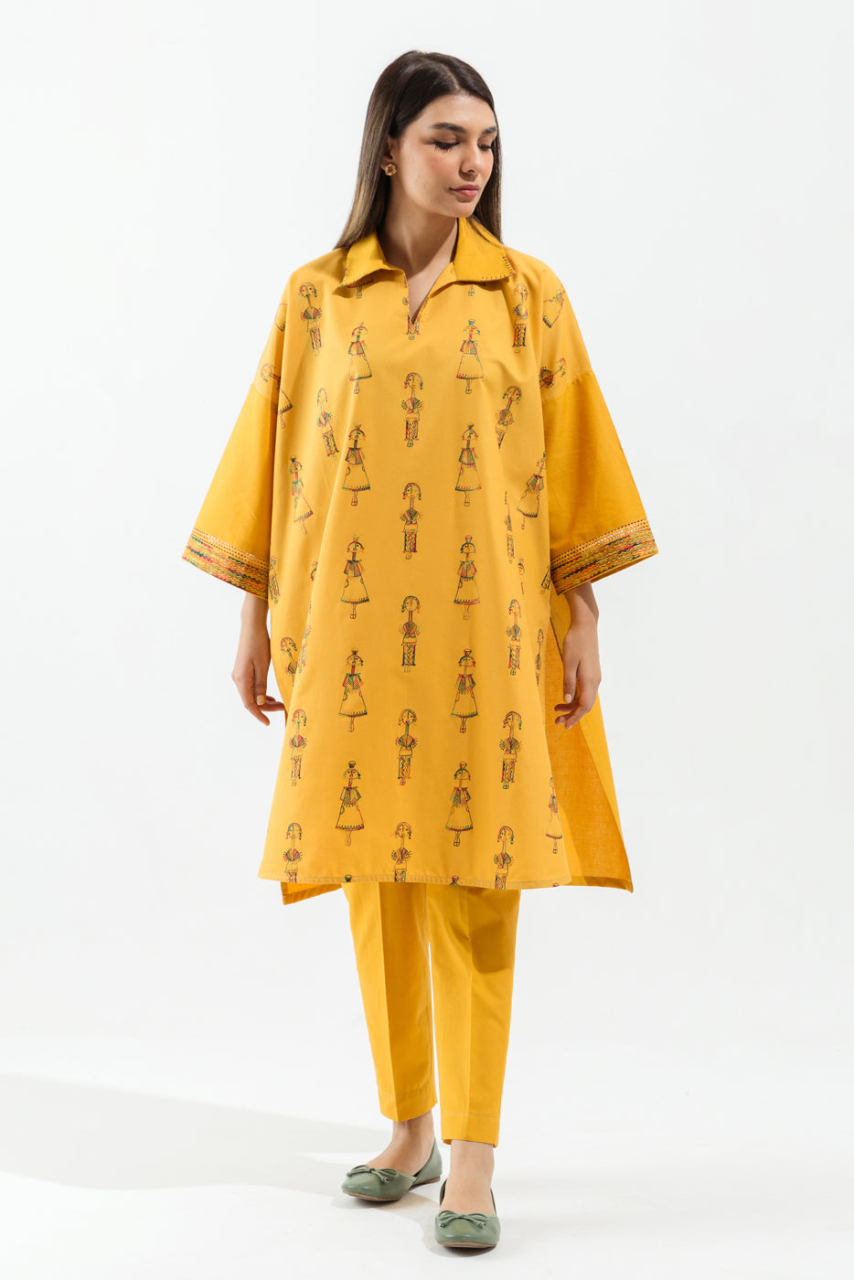 2 PIECE - EMBROIDERED KHADDAR SUIT - CANARY PUPPET – BEECHTREE